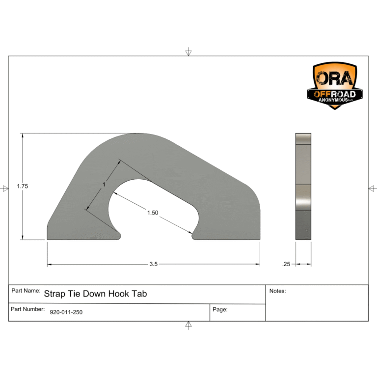 Weld-On Tie-Down Hook Tab - Offroad Anonymous